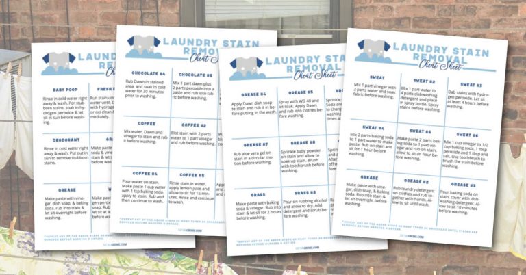 Laundry Stain Removal Cheat Sheet Printable - Cut the Grime
